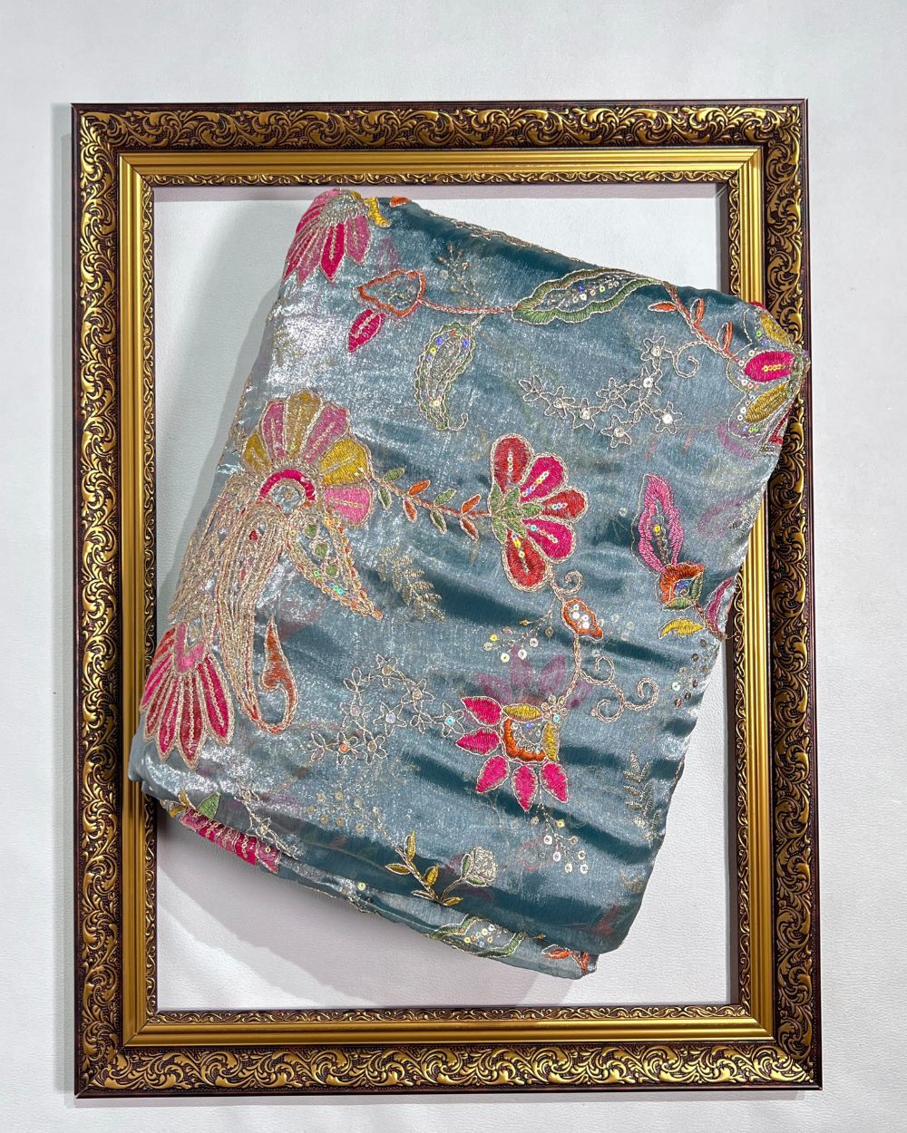 Premium | Jimmy Choo Fabric | Work fabric | Greyish Blue | Balaji Cutpiece
